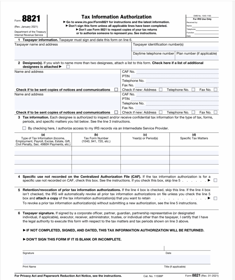 Form 8821: How to Fill Out and When to Use for Expats