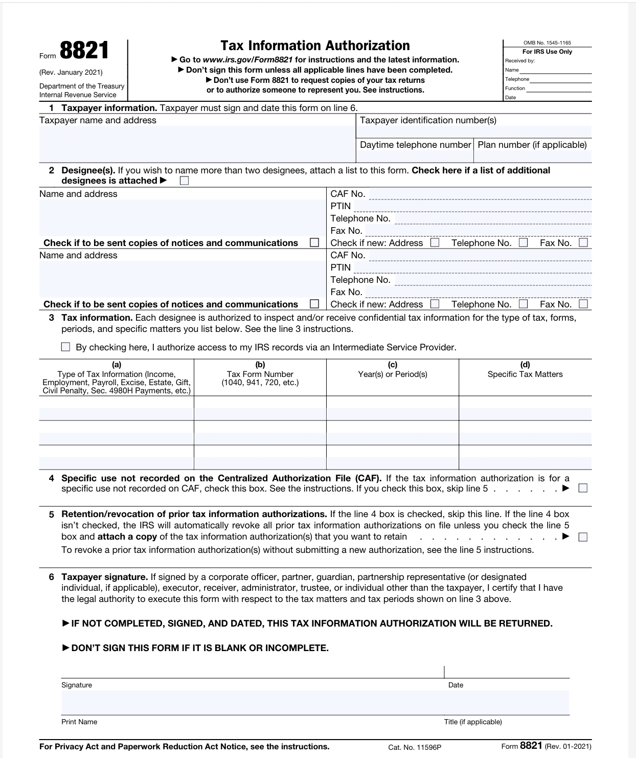 Form 8821: How to Fill Out and When to Use for Expats